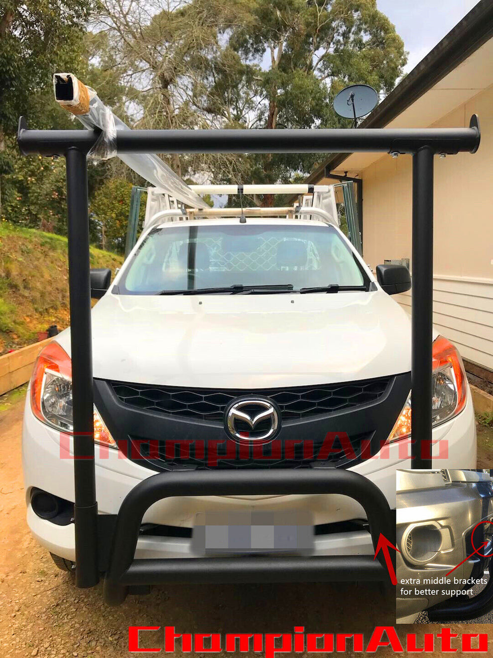 Nudge Bar For Mazda BT50 2012-08/2020 with Front Ladder Rack H Rack H ...